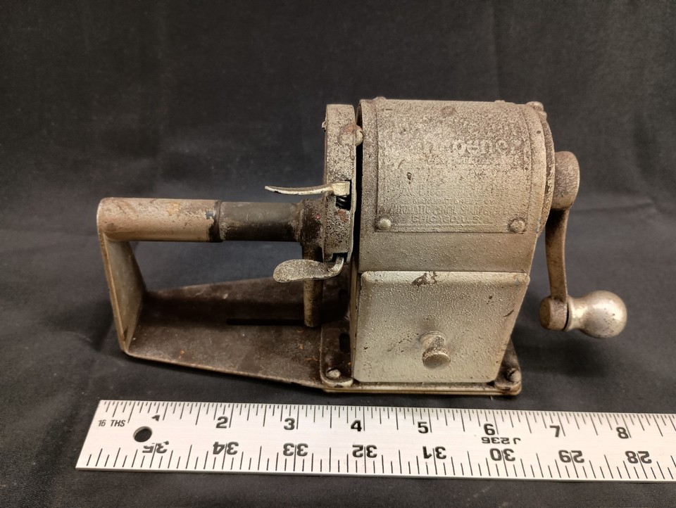 VTG Antique Dandy Mechanical Pencil Sharpener Heavy Metal Removable ...