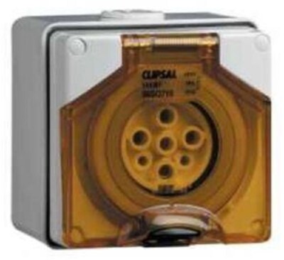 Clipsal SURFACE SOCKET OUTLET 500V 10A 7-Pins Round, Chemical Grey ...