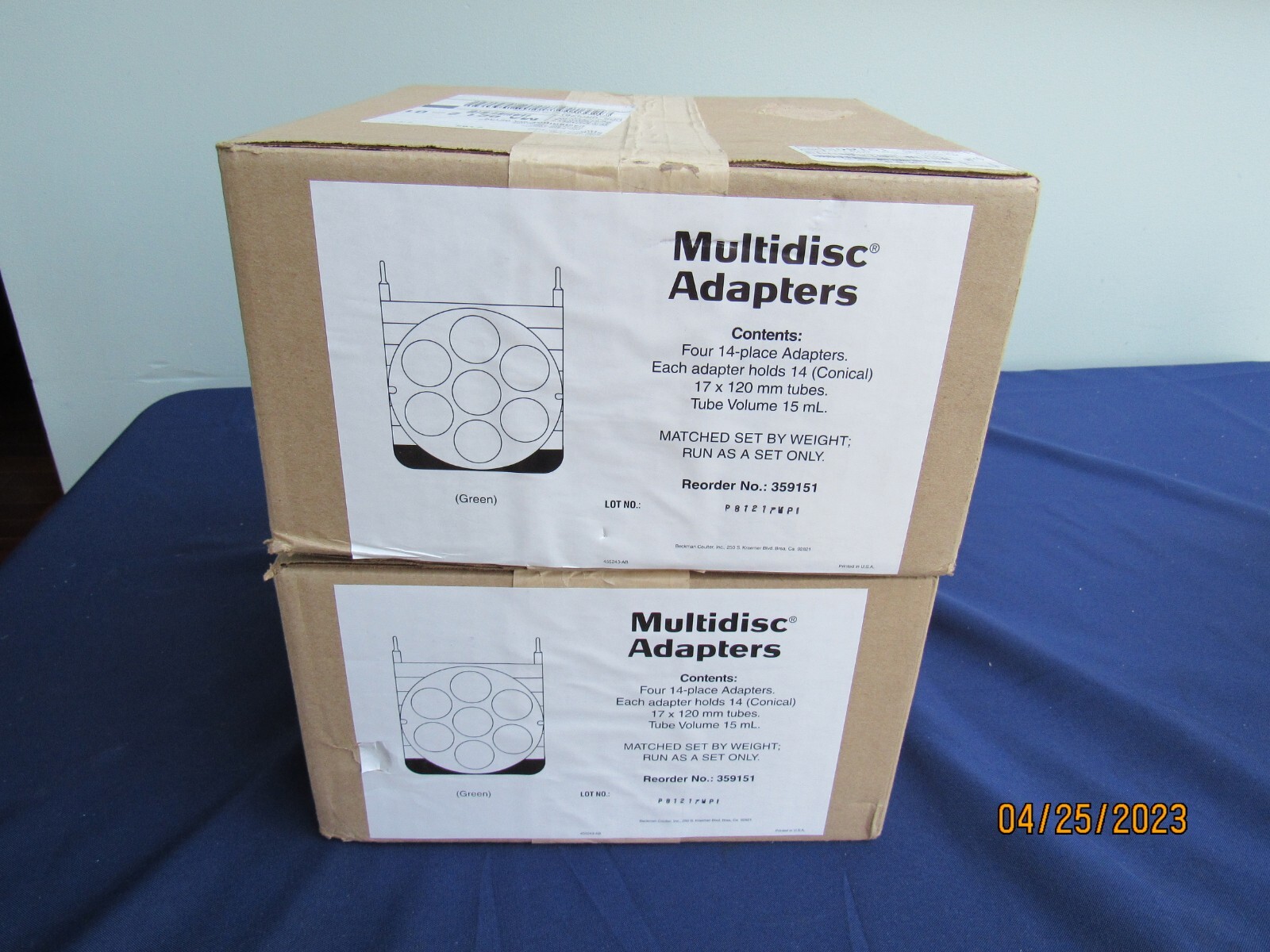 4 Beckman Coulter 359151 Centrifuge Multidisc Adapters 15 Ml Conical ...