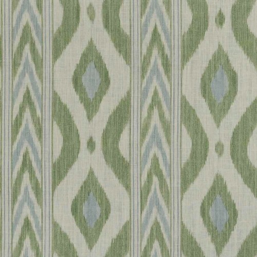 Stroheim Wavy Ikat Stripe Linen Print Fabric- Vero Ikat / Pistachio 1. ...