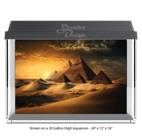 Desert Pyramids Sandy Tan Polyester Fish Tank Glass Backdrop Aquarium ...