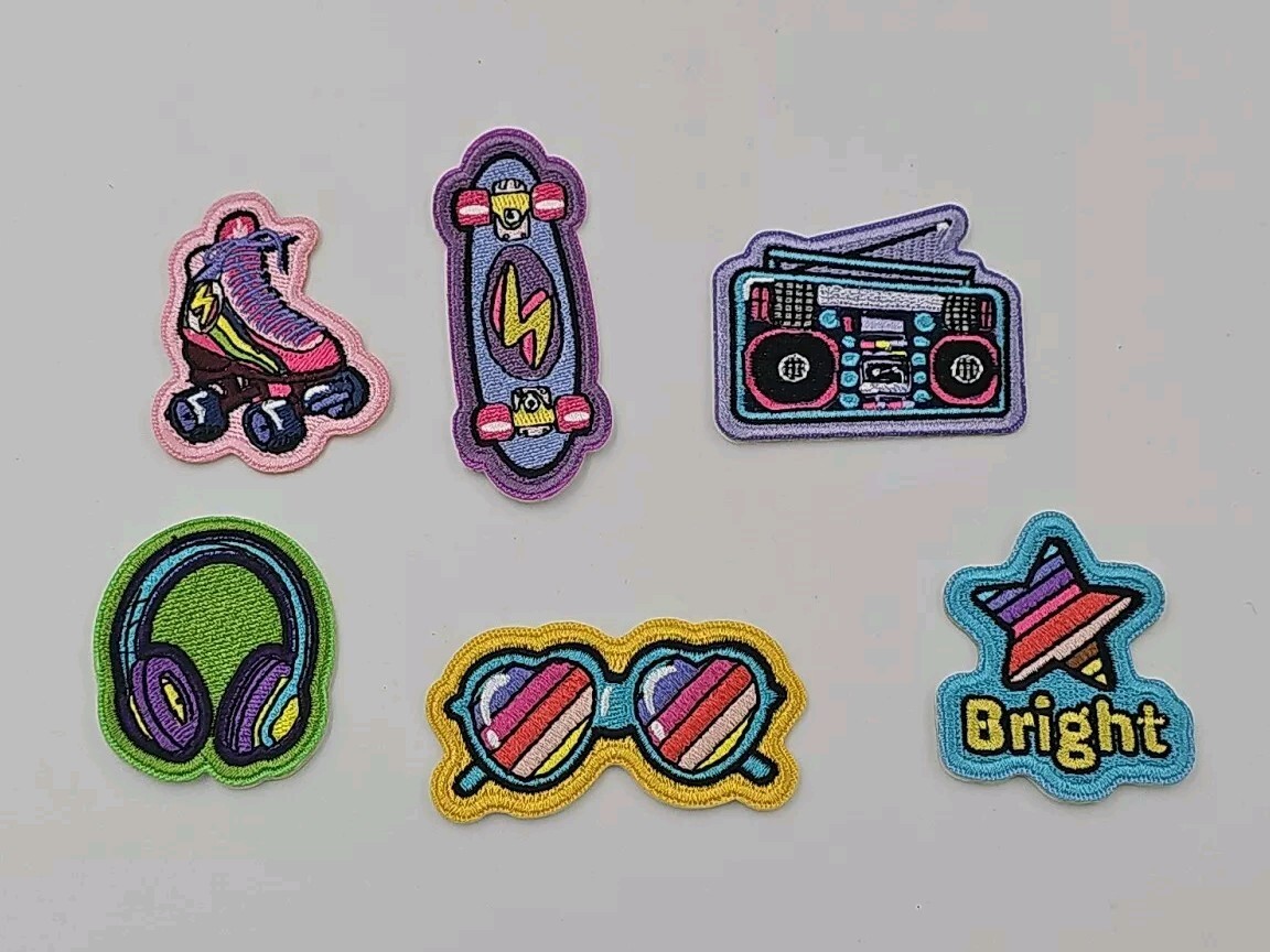 Lot of 6 Roller Skate Appliqué Sew Patches Fun Misic Skateboarding ...