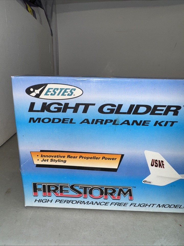 Estes Light Glider Model Airplane Kit~FIRESTORM~Est 4006~Rubber Powered ...