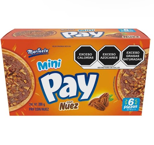 MARINELA MINI PAY DE NUEZ /MINI PECAN PIES/CONTIENE 6 MINI PAYS/FREE ...