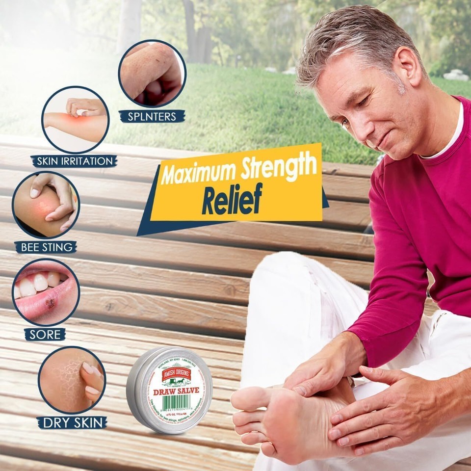 Amish Origins Original Draw Salve for Splinters, Bee Stingers, 2oz | eBay