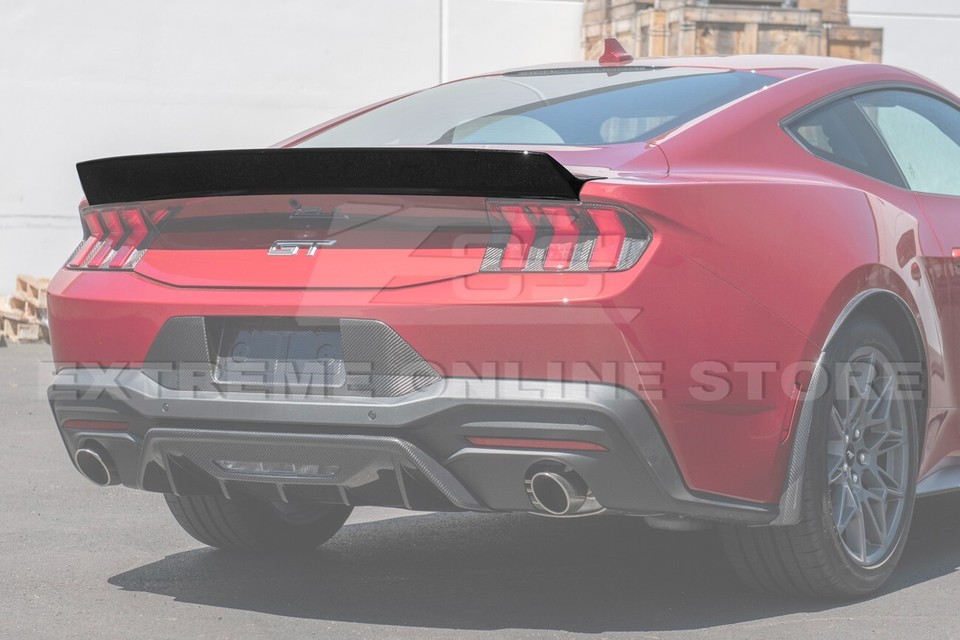 For 24-Up Ford Mustang S650 GLOSSY BLACK Rear Trunk Lid Ducktail Wing ...