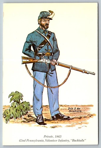 Civil War Union 42nd Pennsylvania Infantry Bucktails Postcard | eBay