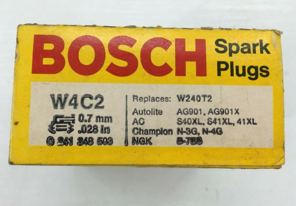 10 PK BOSCH SPARK PLUG VINTAGE W4C2 / 0 241 248 503 NEW OLD STOCK OEM ...
