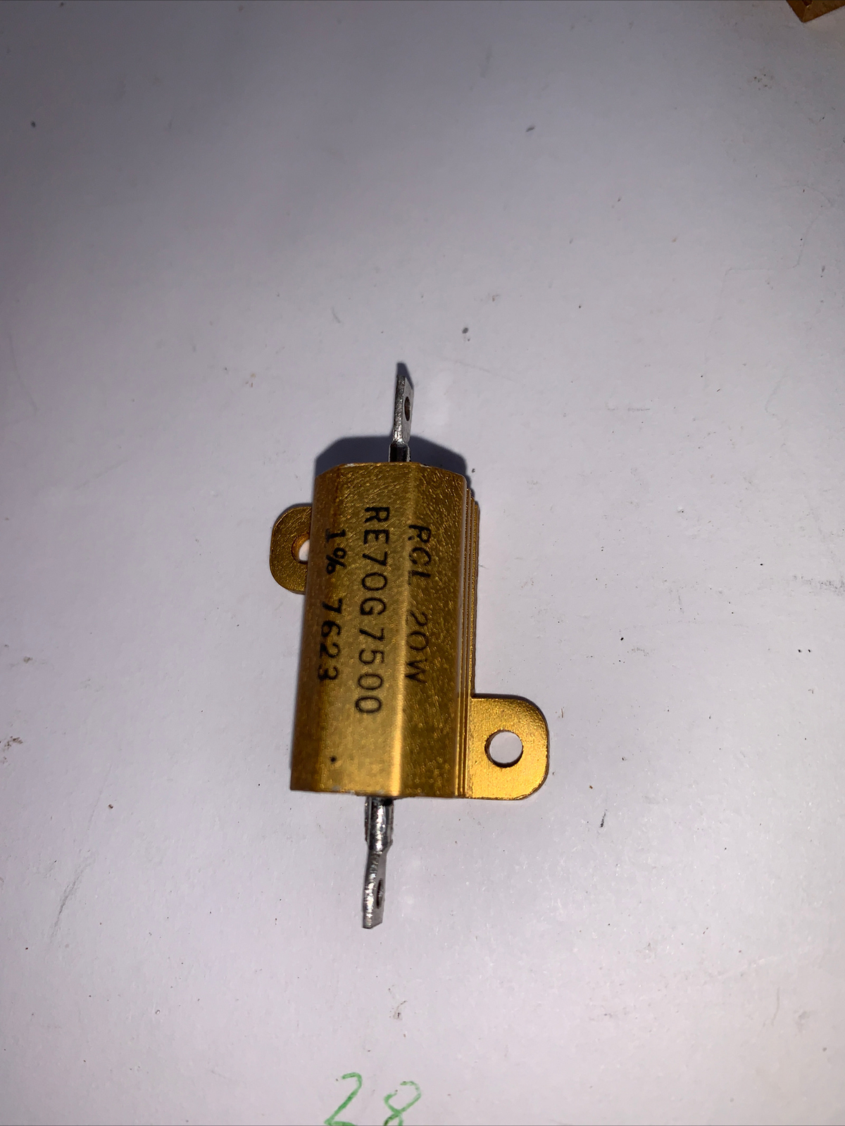 7500+Ohm+20+Watt+1+RCL+Resistor+RE70G7500+Gold+Metal+Heat+Sink. for ...