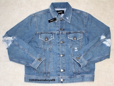 Diesel Men's D-Robyn Distressed Denim Jacket, Blue, Size L | eBay