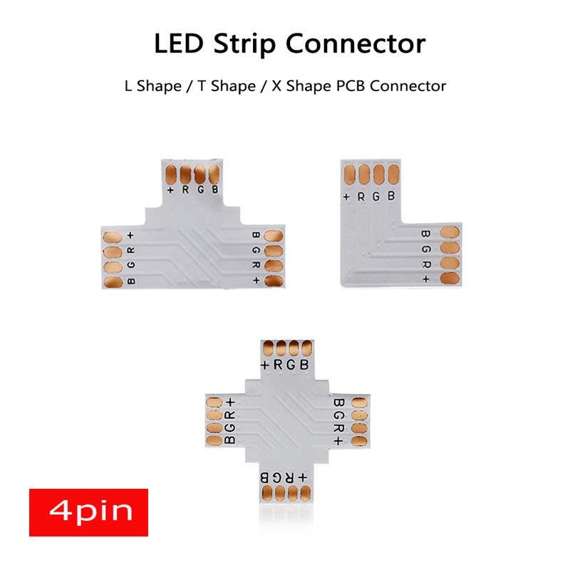 L T X Shape 8mm 10mm 12mm RGB RGBWW LED Strip Corner Connector PCB ...