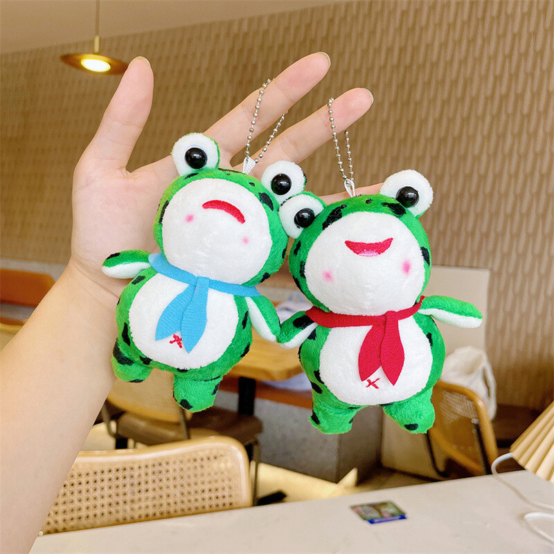 Cartoon Frog Doll Keychains Women Cute Plush Frog Animal Bag Pendant ...