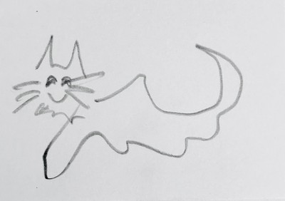 ATC ACEO Original Cat Nap Drawing Stylized Black & White Pencil ...