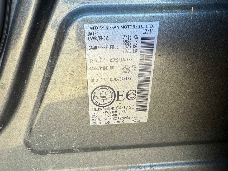 Used Left Door Mirror fits: 2017 Nissan Pathfinder Power w/camera Left ...