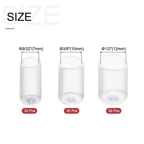 90pcs Rubber End Cap 7mm 10mm 12mm Clear Screw Thread Protector | eBay