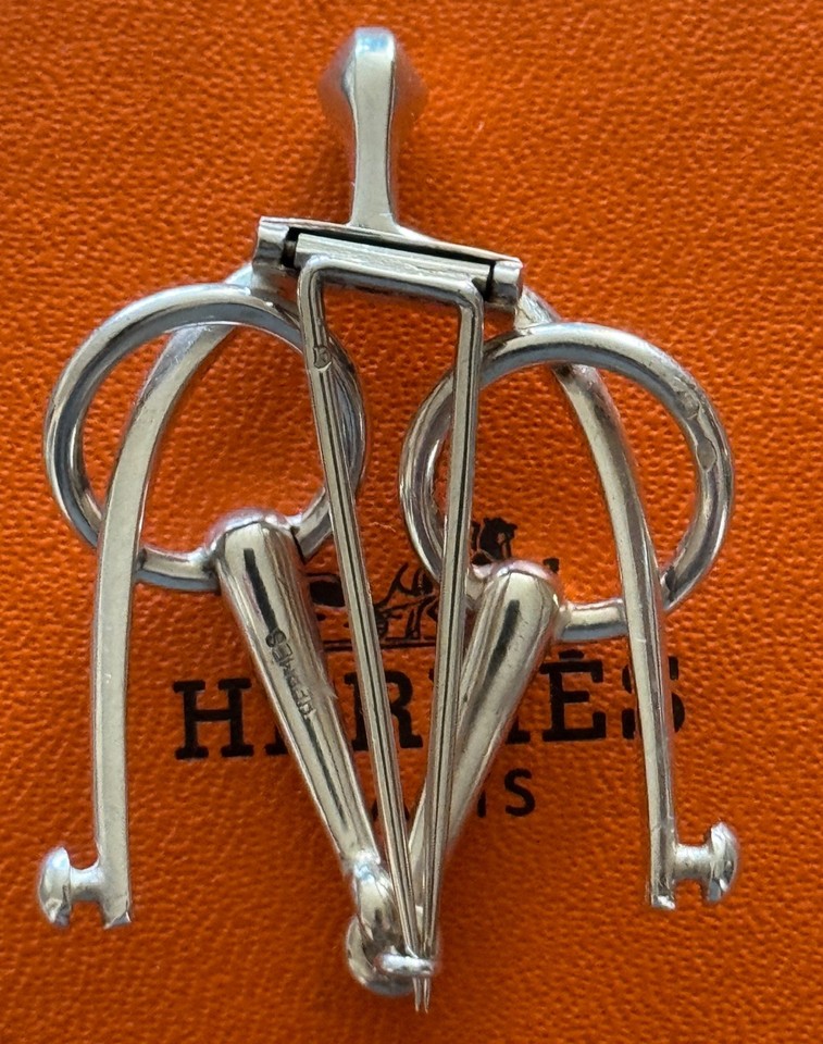 Hermes Brooch Pin Horse Bit Stirrup Spurs Sterling Silver Vintage | eBay