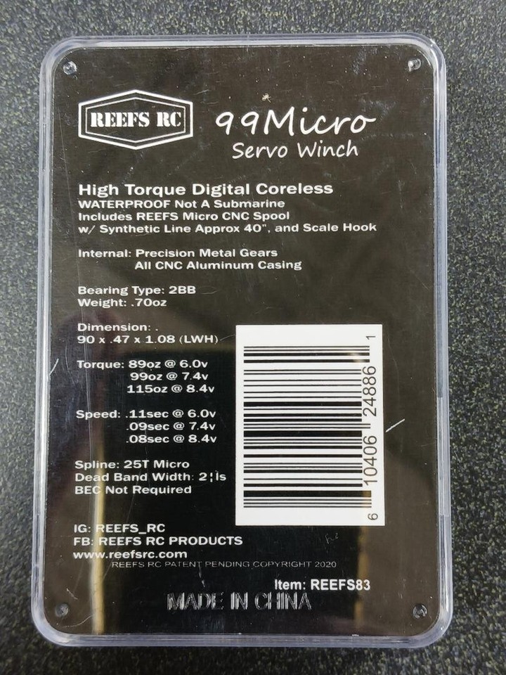 Reefs RC 99Micro Servo Winch w/Micro Spool Kit REEFS83 Brand New!! | eBay
