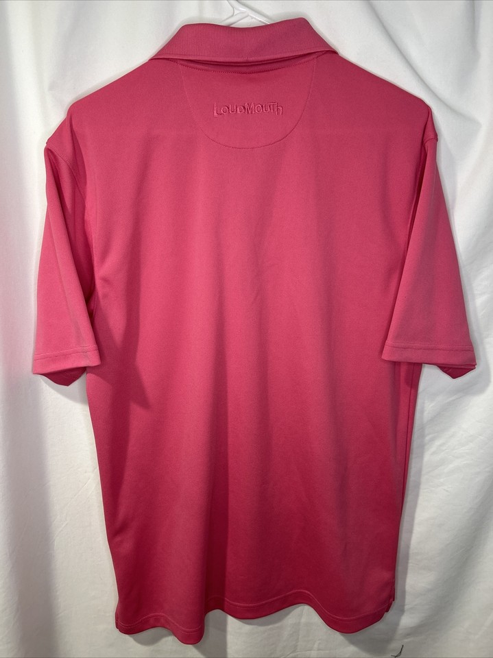 Loudmouth Polo Shirt Mens Size Medium M Hot Pink Golf Performance Split ...