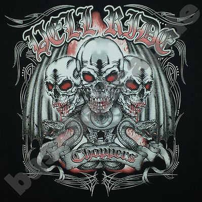 T-Shirt HELL RIDE CHOPPERS SKULL Hot Rod Dragster Pinup V8 TATTOO 650 ...