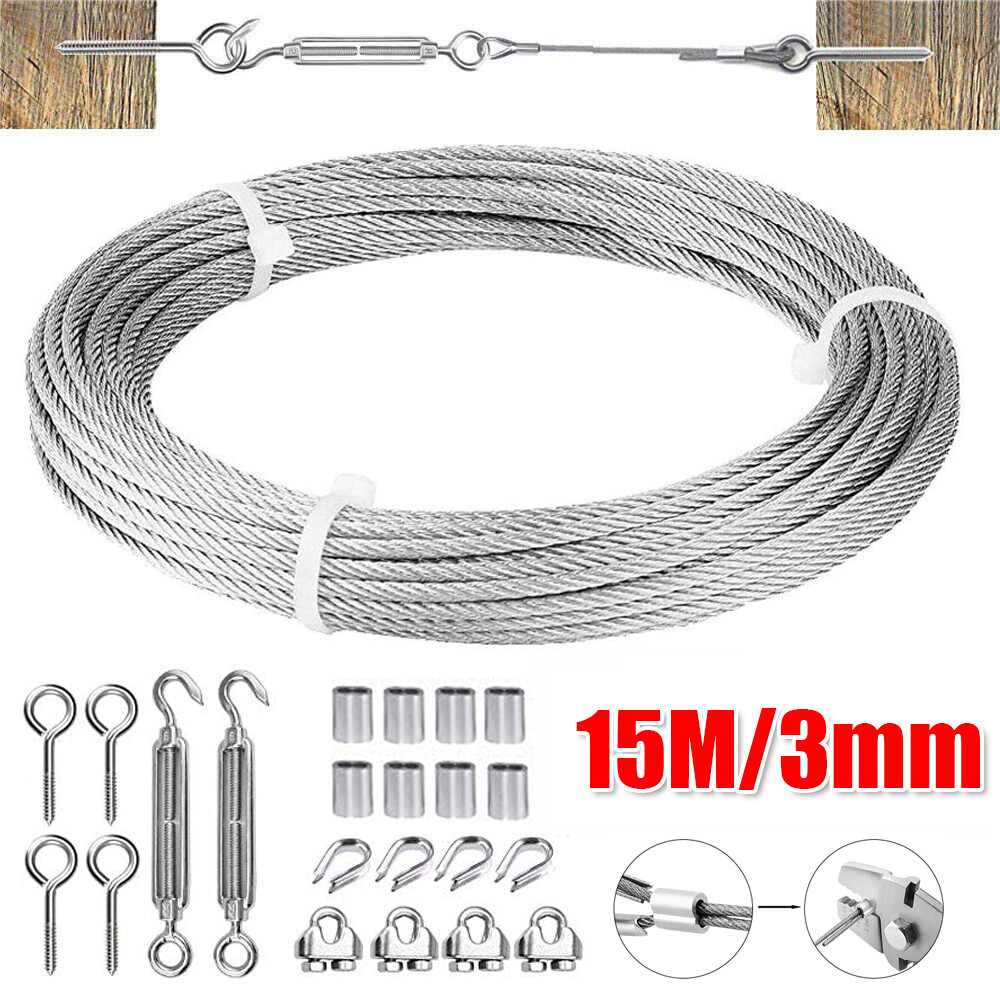 Wire Rope Kit Stainless Steel Cable Fence Wire Roll Kit Turnbuckle ...