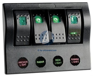 PCP Compact Electric Panel with 4 Switches - Black Polycarbonate ...