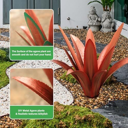 Thickened Large Metal Agave Plant Outdoor Decor, Metal Agave Yard Art ...