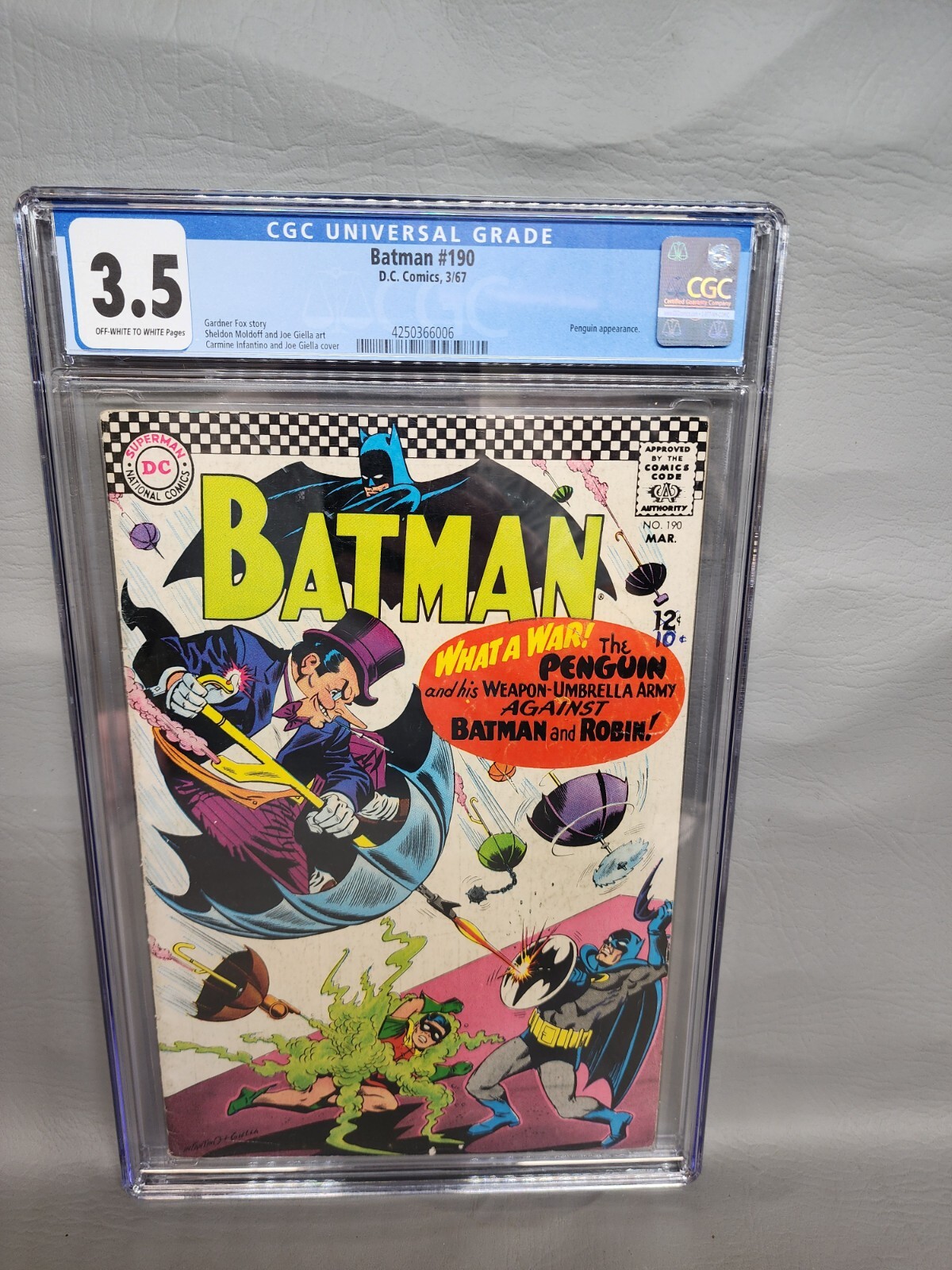 BATMAN # 190 CGC 3.5 PENGUIN 3rd SILVER AGE APP KEY ISSUE DC 1967 | eBay