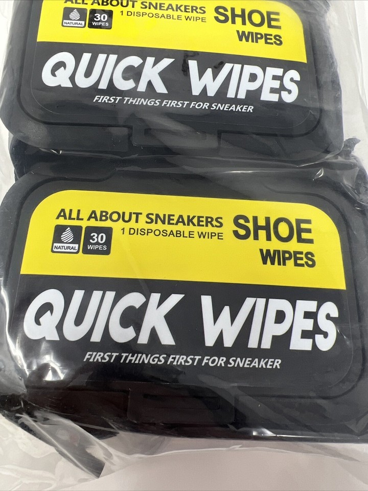 (2 Packs 60 Pcs) Shoe Sneaker Wipes Cleaner Quick Disposable Travel ...