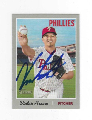 Signed VICTOR ARANO Philadelphia Phillies 2019 Topps Heritage Card #168 ...