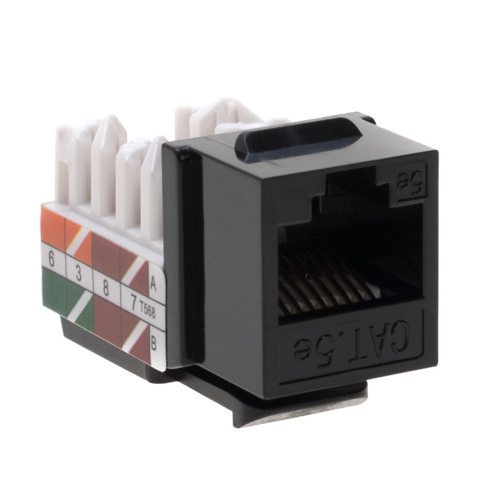 5 pack Cat5e 45° Angled Keystone Jack Network 110 Punchdown 8P8C Cat5 ...