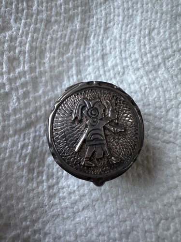 STERLING SILVER TRINKET pills BOX - AZTEC DESIGN | eBay UK