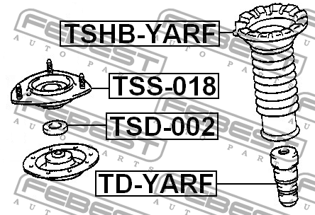 TSHB-YARF Febest FRONT SHOCK ABSORBER BOOT 48157-0D010, 48157-52010 ...