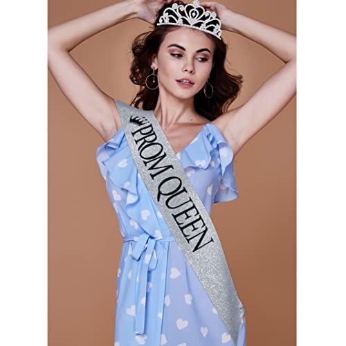 4 Pcs Prom Crowns and Sashes Set Halloween Prom King and Queen Tiara ...