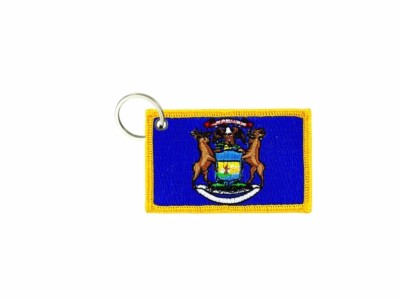 Key Ring Keys Key Embroidered Badge Patch Badge Flag Michigan USA ...
