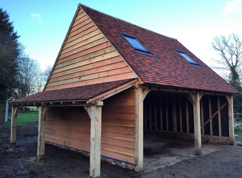 2 Bay Oak Framed Garage Kit with Useable Roof Space - 6x6m Oak Fronted ...