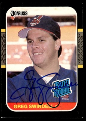 1987 Donruss Greg Swindell Rookie Auto Cleveland Indians #32 RC Card ...