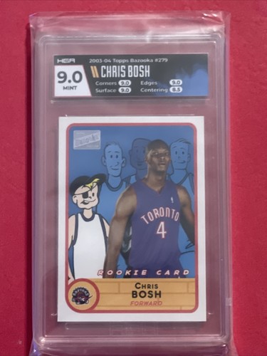2003 Topps Bazooka Chris Bosh Rookie Card #279 HGA 9.0 Mint RC Raptors ...