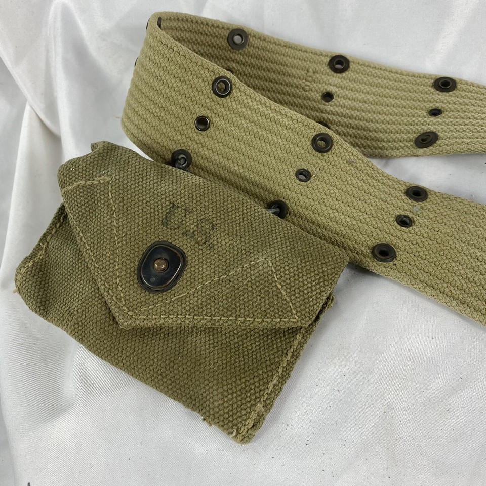 Original WWII US Army M36 Web Combat Belt EX Cond w/ first aid pouch | eBay
