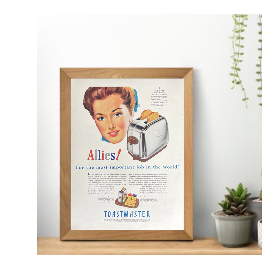 Toastmaster Toaster 1941 Vintage Print Ad Retro Woman Making Toast ...