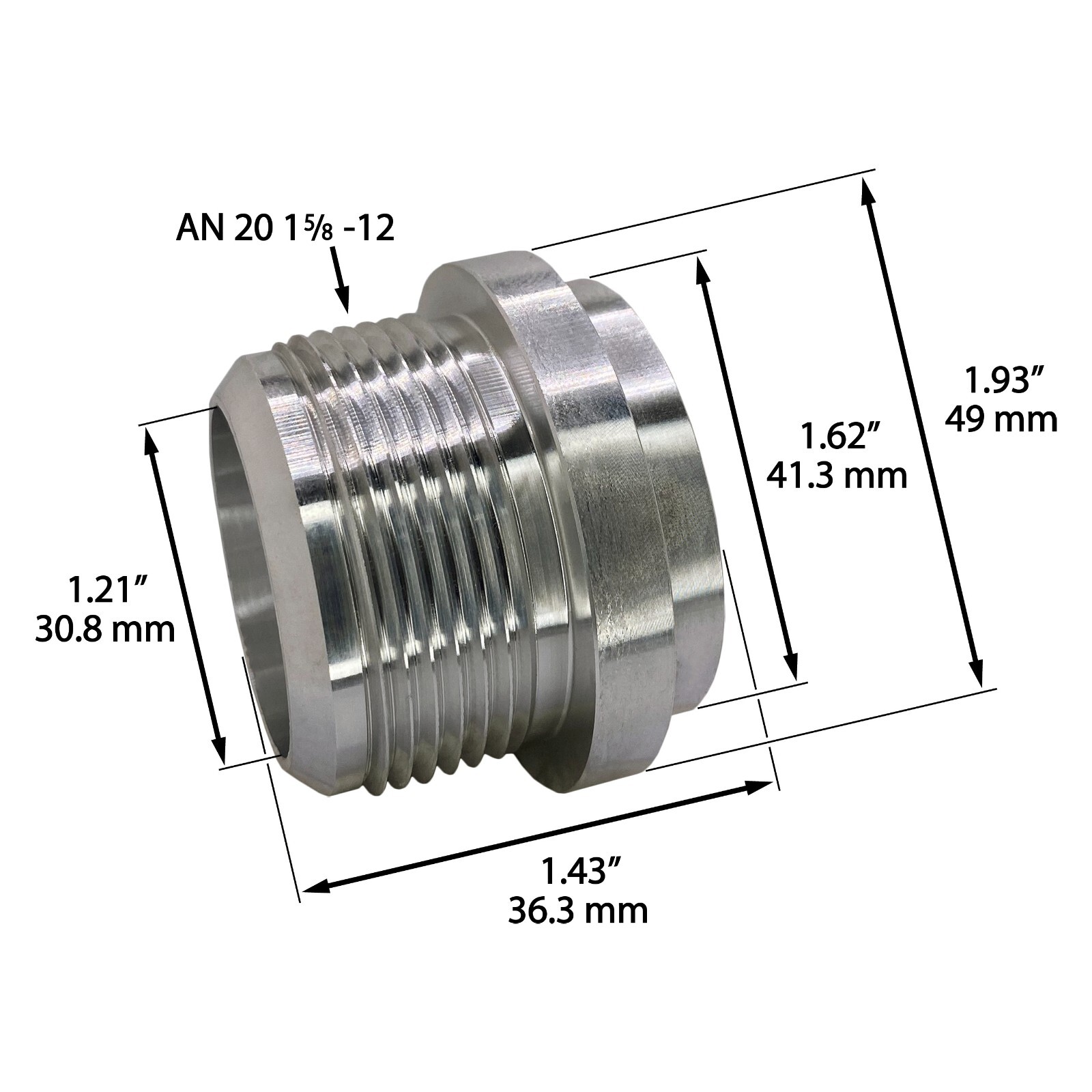 AN3-AN20 Weld On Bung Stainless Steel Male Fuel Tank Fitting Thread ...