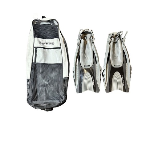 US Divers Proflex Adult S/M Scuba Fins Gray & Black Mens 4-8.5 Women’s ...