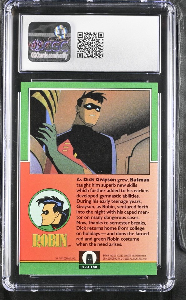 1993 Topps Batman the Animated Series #3 Robin CGC 10.0 | eBay
