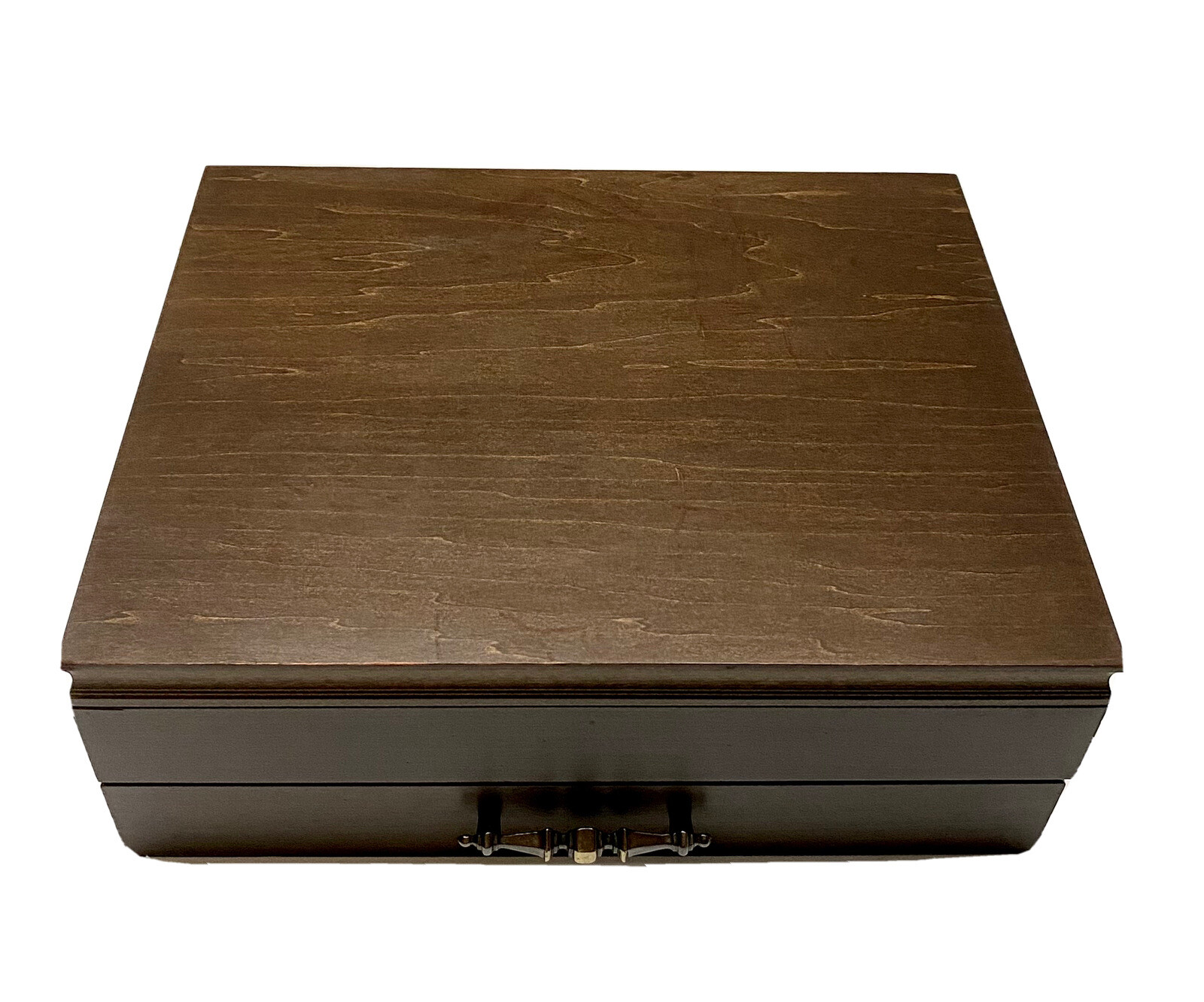 Flatware Silverware Anti-Tarnish Wood Wooden Storage Box Chest w/Drawer ...