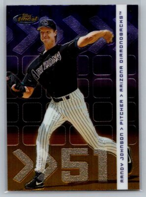 2002 Topps Finest #3 Randy Johnson Arizona Diamondbacks Baseball Card ...