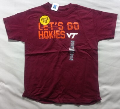 NEW Virginia Tech Let's Go Hokies VT Maroon & Orange T-Shirt Youth ...