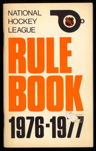 1976-77 official nhl hockey schedule & rule book unmarked and ex-nm 83 ...