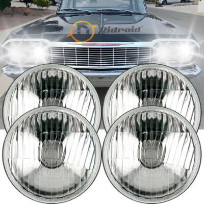 5-3/4" 5.75 Sealed Beam Halogen Glass Hi & Low Headlight Headlamp Bulbs ...