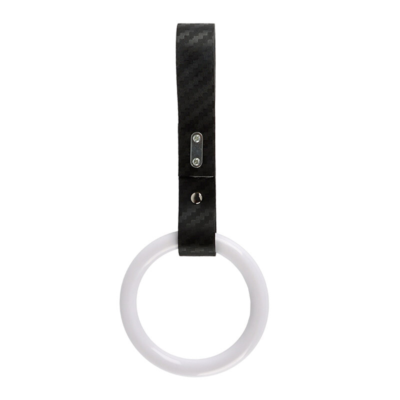 Car Accessory JDM Round TSURIKAWA White Ring Handle Strap PVC Carbon X2 ...