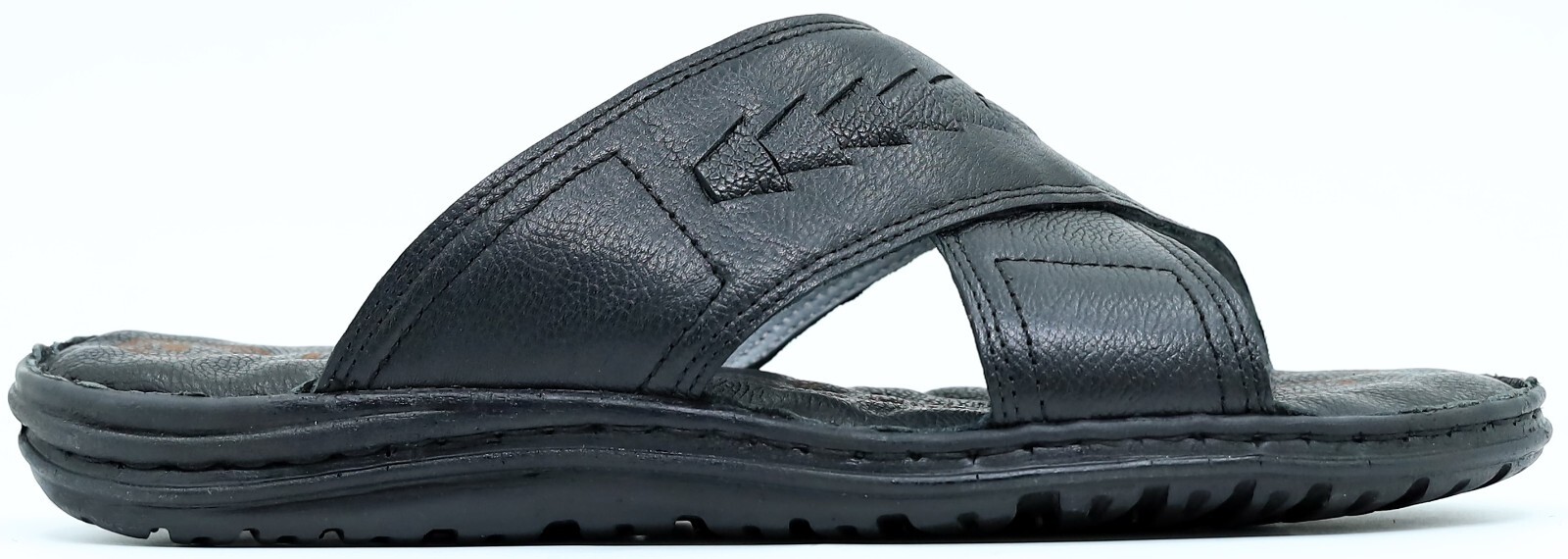 Lusco Cross Strap Mens Sandals Full leather Comfort Indoor and Outdoor ...
