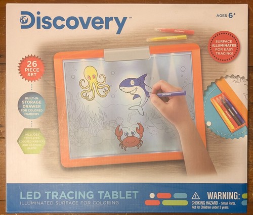 NEW Discovery Kids LED Illuminated Tracing Tablet 34 Piece Set w ...